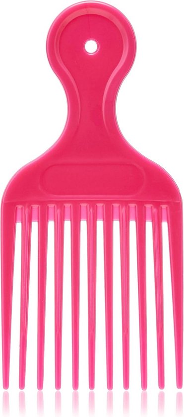 Afro Kam Gekleurd - Roze, 6cm | bol