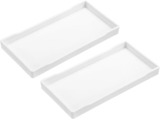 Klein Wit Rechthoekig Dienblad - 2 Stuks Mini Dienbladen 10 x 20 cm ...