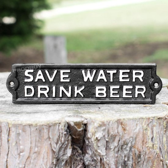 Wanddecoratie Gietijzer Spaar Water Drink Bier Bord | bol