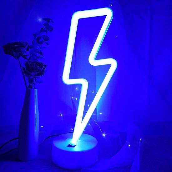 Neon bliksem licht blauw USB of batterij aangedreven LED verlichting ...
