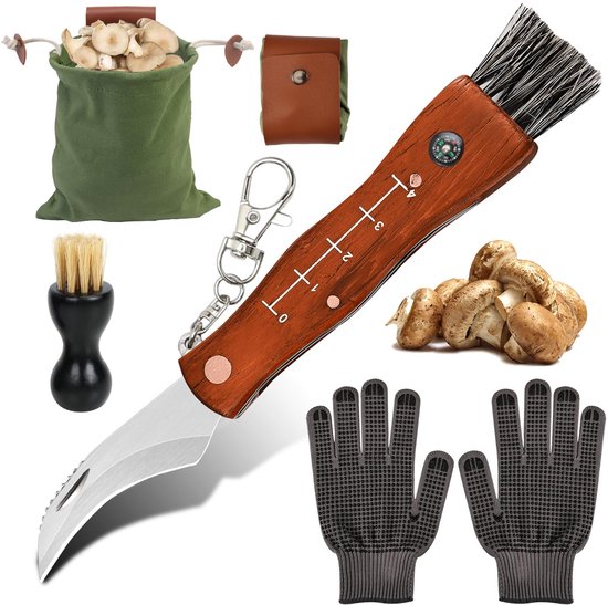 Mushroom Knife with Brush and Ruler, Portable Mushroom Collection Kit ...