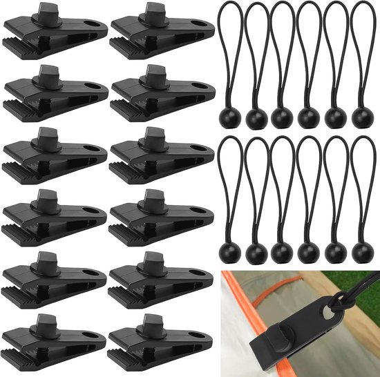 Tarp Clips Set - 12 Stuks Heavy Duty Zeilclips voor Tent en Camping | bol