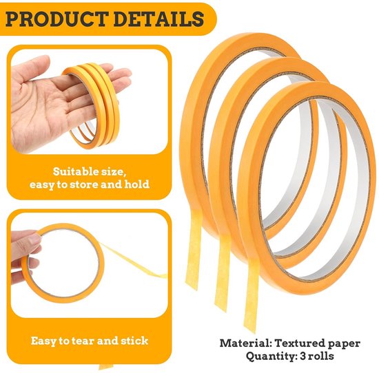 3 rollen grijze Fine Line-tape voor lakken en schilderen | bol