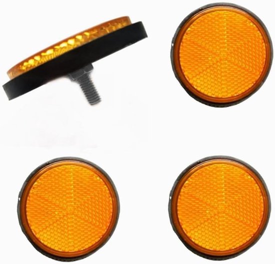 Allecta - Set van 4 ronde reflectoren 58 mm met schroeven en moeren ...