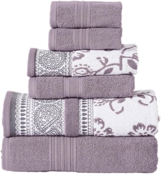 6-delige handdoeken set voor een luxe badkamerervaring - 2 ...