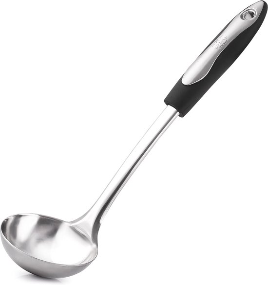 12 inch roestvrijstalen soeplepel - duurzame soeplepel met ergonomisch ...