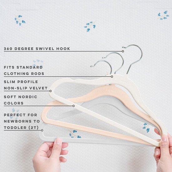 Antislip Fluweel Baby Kleerhangers Set van 30 Stuks | bol