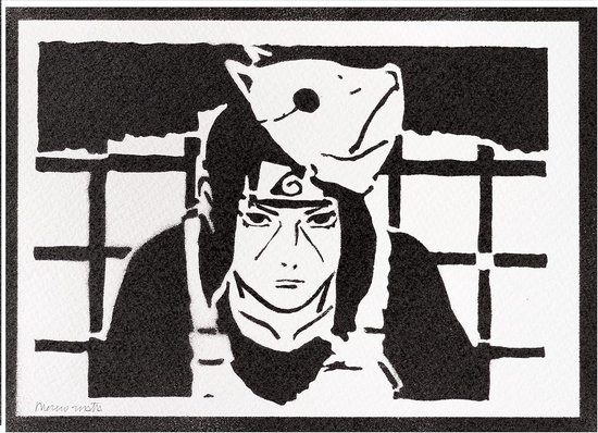 Handgemaakt Graffiti Anime Poster Itachi Uchiha Decoratie voor Jongens ...