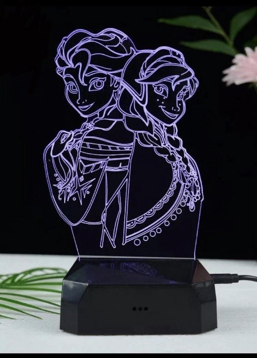 Frozen 3D lamp - Elsa Anna - Tafellamp - Nachtlamp - Lamp kinderkamer ...