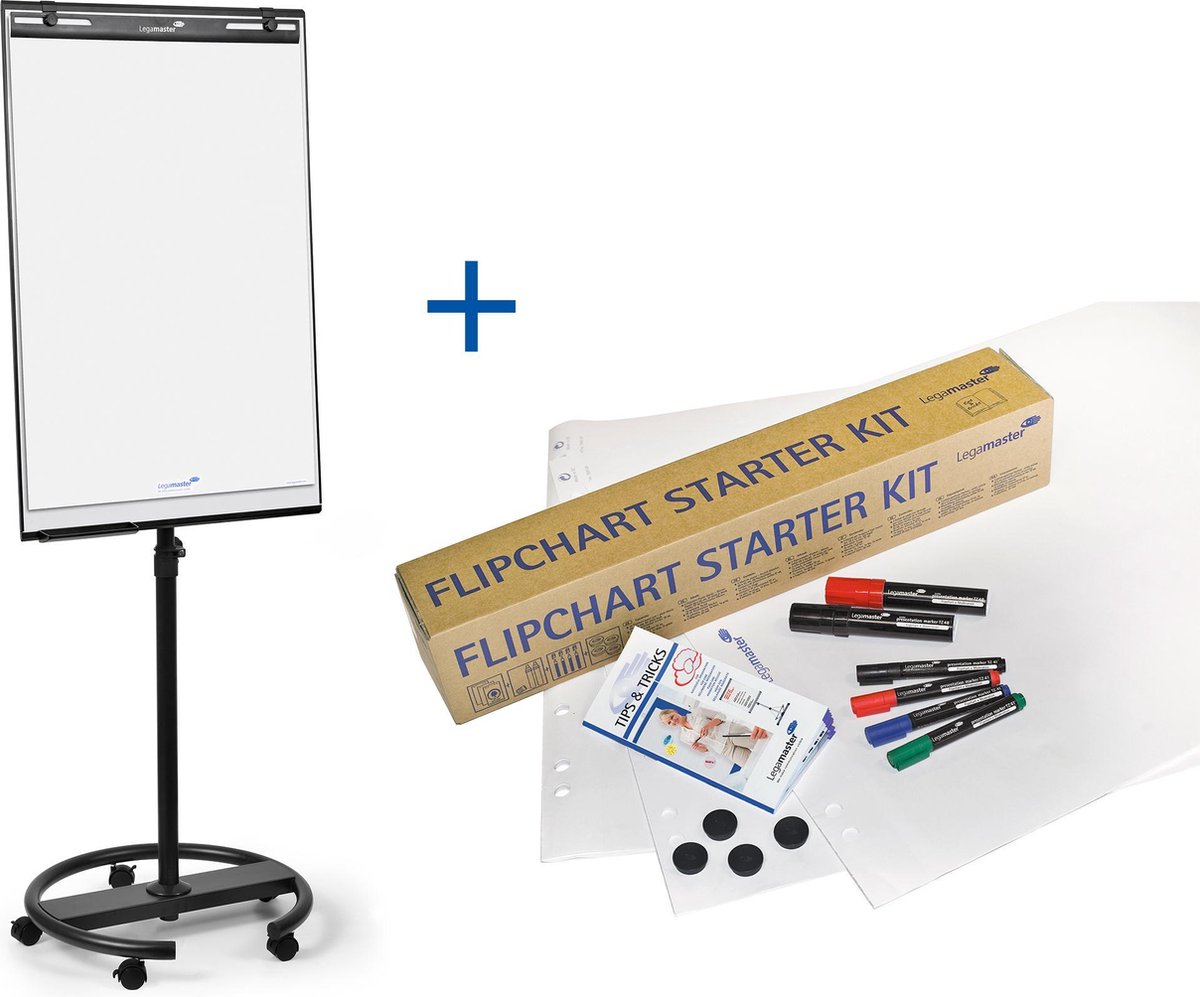 Legamaster Economy triangle mobiele flipover + flipchart accessoire set ...