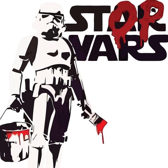 BANKSY Star Wars Stop Wars Stormtrooper Impression sur toile | bol