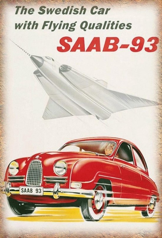 Wandbord - Saab 93 | bol.com