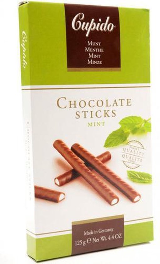 Cupido Chocolade Sticks Mint 12 x 125 gram | bol