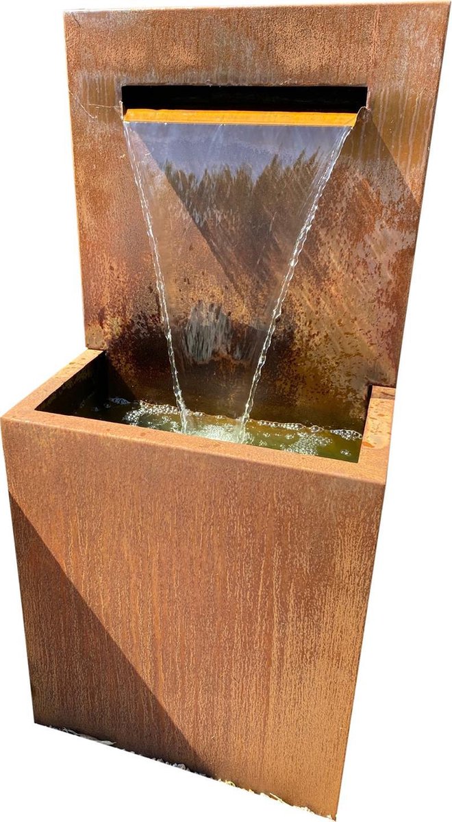 waterval/fontein cortenstaal muurfontein hoog 120cm | bol.com