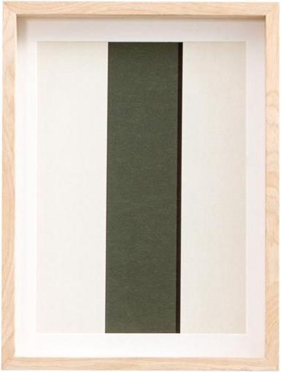 Furnified - Kunstwerk Beige - Groen Vlak - Streep - 30×40cm | bol.com