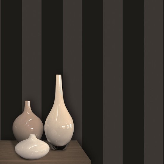 Dutch Wallcoverings Vliesbehang streep - zwart | bol