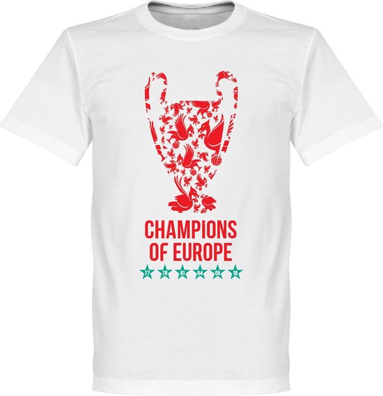 Liverpool Trophy Champions of Europe 6 T-Shirt - Wit - XL | bol.com