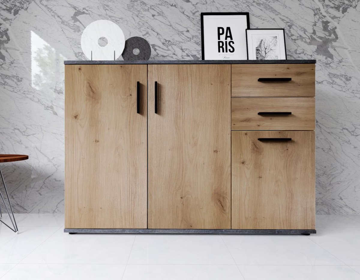 AZ-Home - Dressoir Stiv II 120 cm - Commode - Kast - Donkergrijs ...