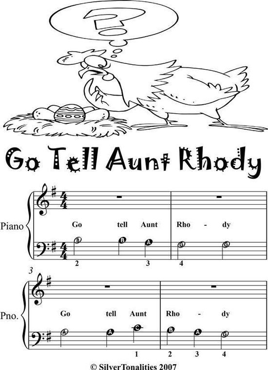 Go Tell Aunt Rhody Beginner Piano Sheet Music (ebook), Silvertonalities ...