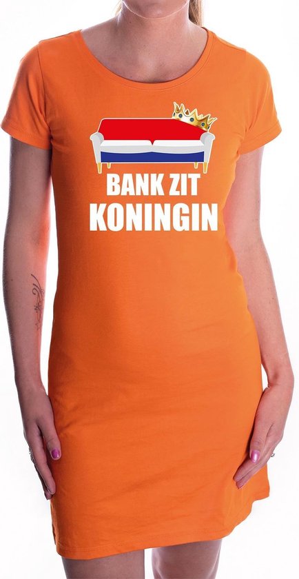 Bank zit koningin oranje jurk voor dames - Koningsdag / Woningsdag ...
