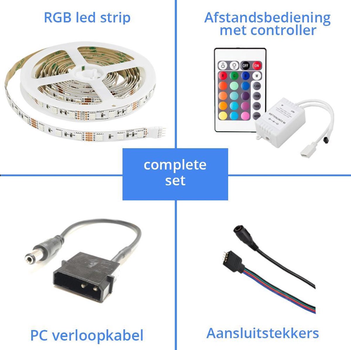 PC led strip set RGB - 1 meter led strip Basic | bol.com