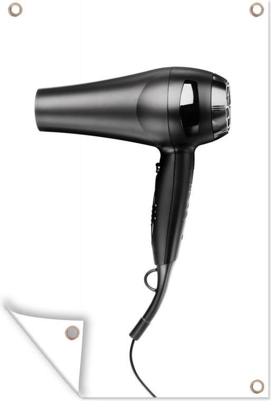 Tuinposter - Tuindoek - Tuinposters buiten - Een zwarte föhn op een ...