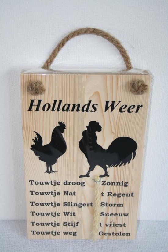 Hollands Weerbericht - Touwtje - Tekstbord - Kip - Haan - Cadeau | bol