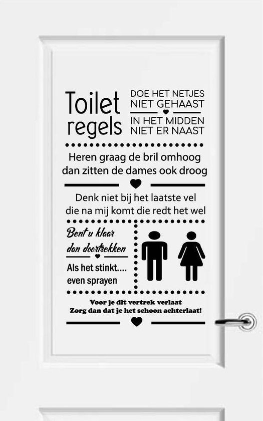 Muursticker Toiletregels - Groen - 40 x 66 cm - nederlandse teksten toilet raam en... | bol