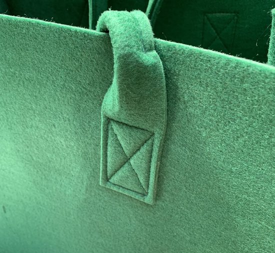 Houtmand rechthoek groen vilt B/H/T - 50x34x27 cm - hengselmand ...