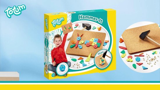 Totum Hamertje Tik - Hammer It hamerspel - 25-delig houten timmerset ...