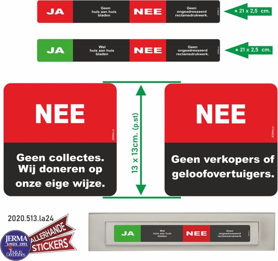 Ja Nee stickers samen met anti colportage deursticker set. | bol.com