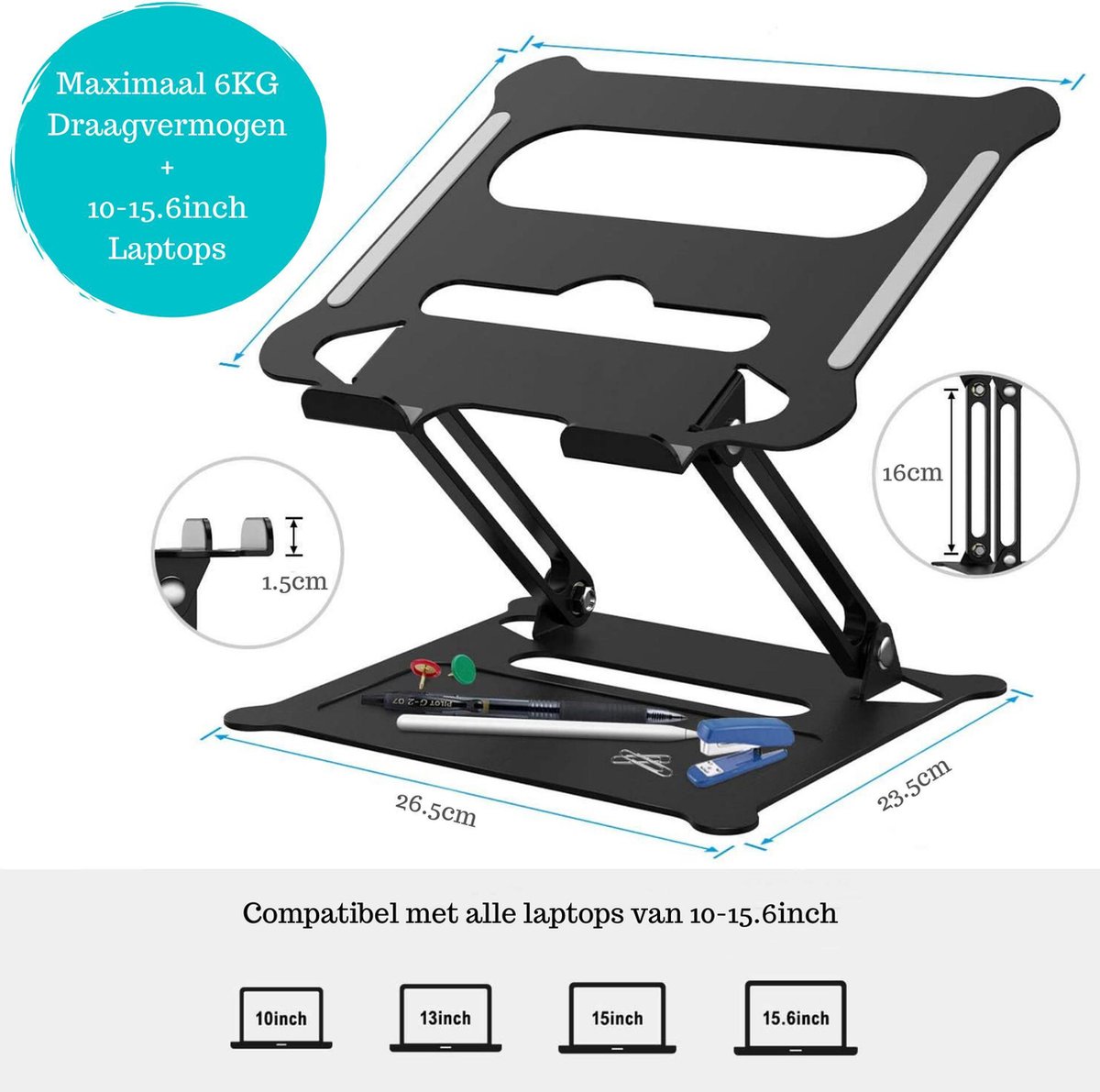 Laptop Standaard - Stand - Laptopstandaard - Houder - Verstelbaar ...