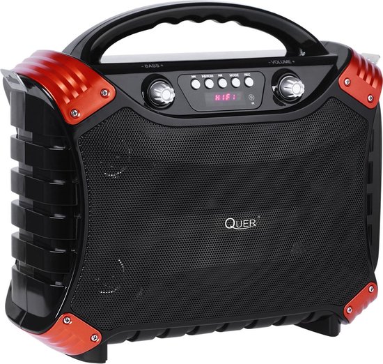Quer - KOM0837 - Draagbare luidspreker + microfoon - Set met BLUETOOTH, MP3, FM... | bol