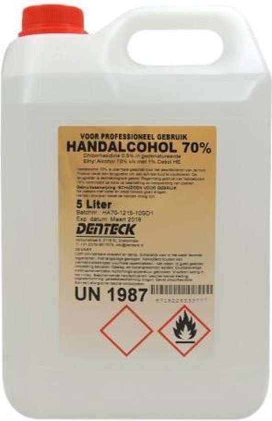 Handalcohol 70% 5ltr. Degros - Transparant - Vloeistof - Uitermate ...