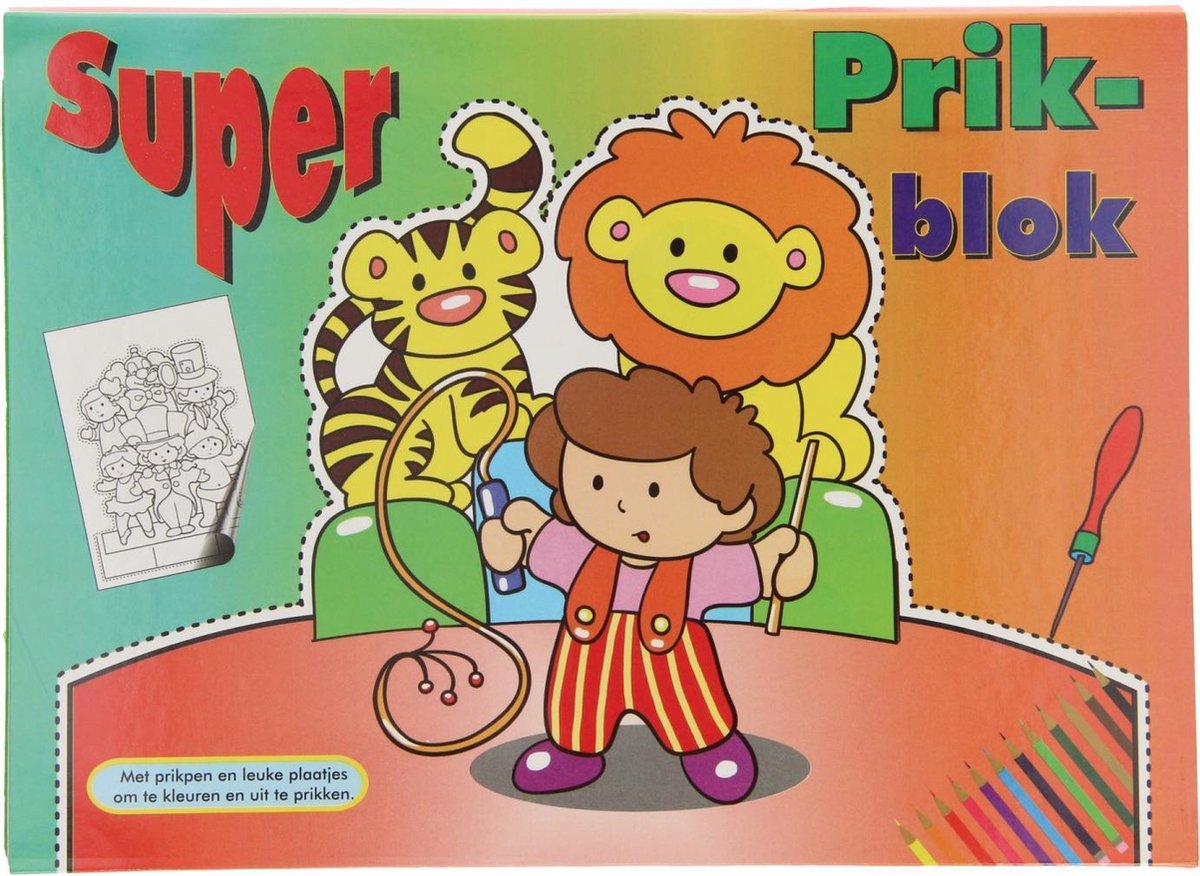 Super prikblok met prikpen - dieren - kleuren | bol.com