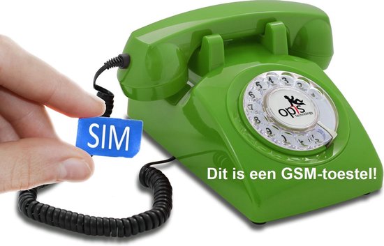 OPIS 60's MOBILE Retro Vaste Telefoon met SIM - Draaischijf - Groen | bol