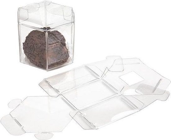6-Hoekige Plastic Doos 4.4 x 4.4 x 3.8 cm (25 stuks) | bol