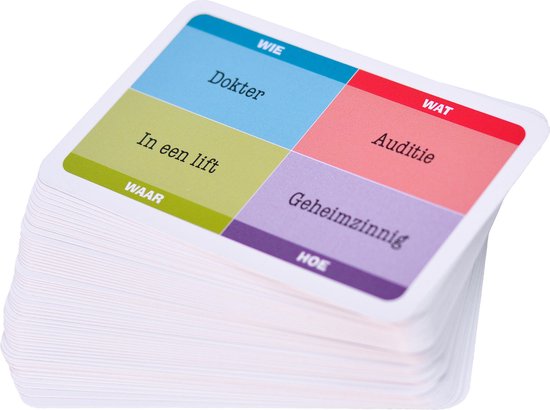 Drama Nerds WIEWATWAARHOE-kaartjes / verhalen maken, uitbeelden en ...
