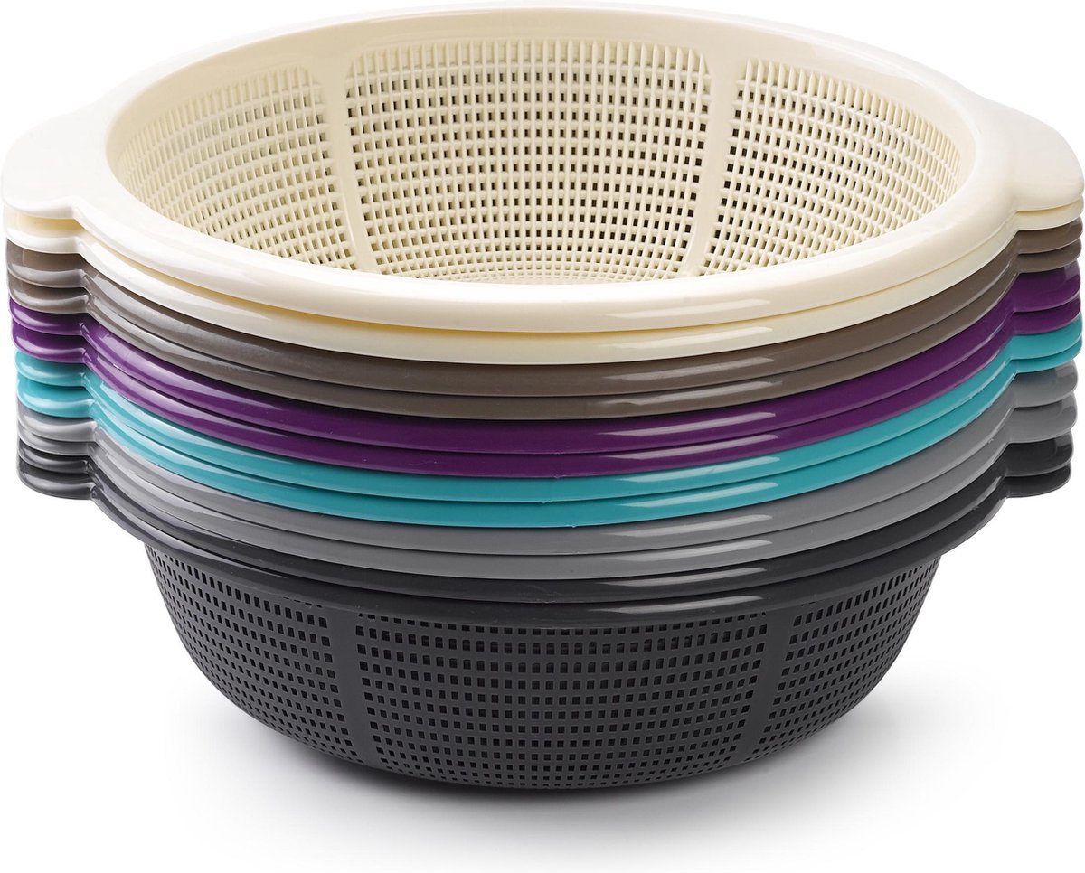 1x groot Kunststof keuken vergiet in het grijs 35 x 31 x 10 cm ...