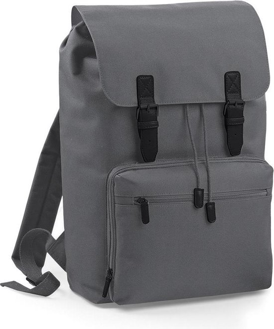 BagBase Vintage Laptop rugtas 18 liter - Donkergrijs/ Zwart | bol