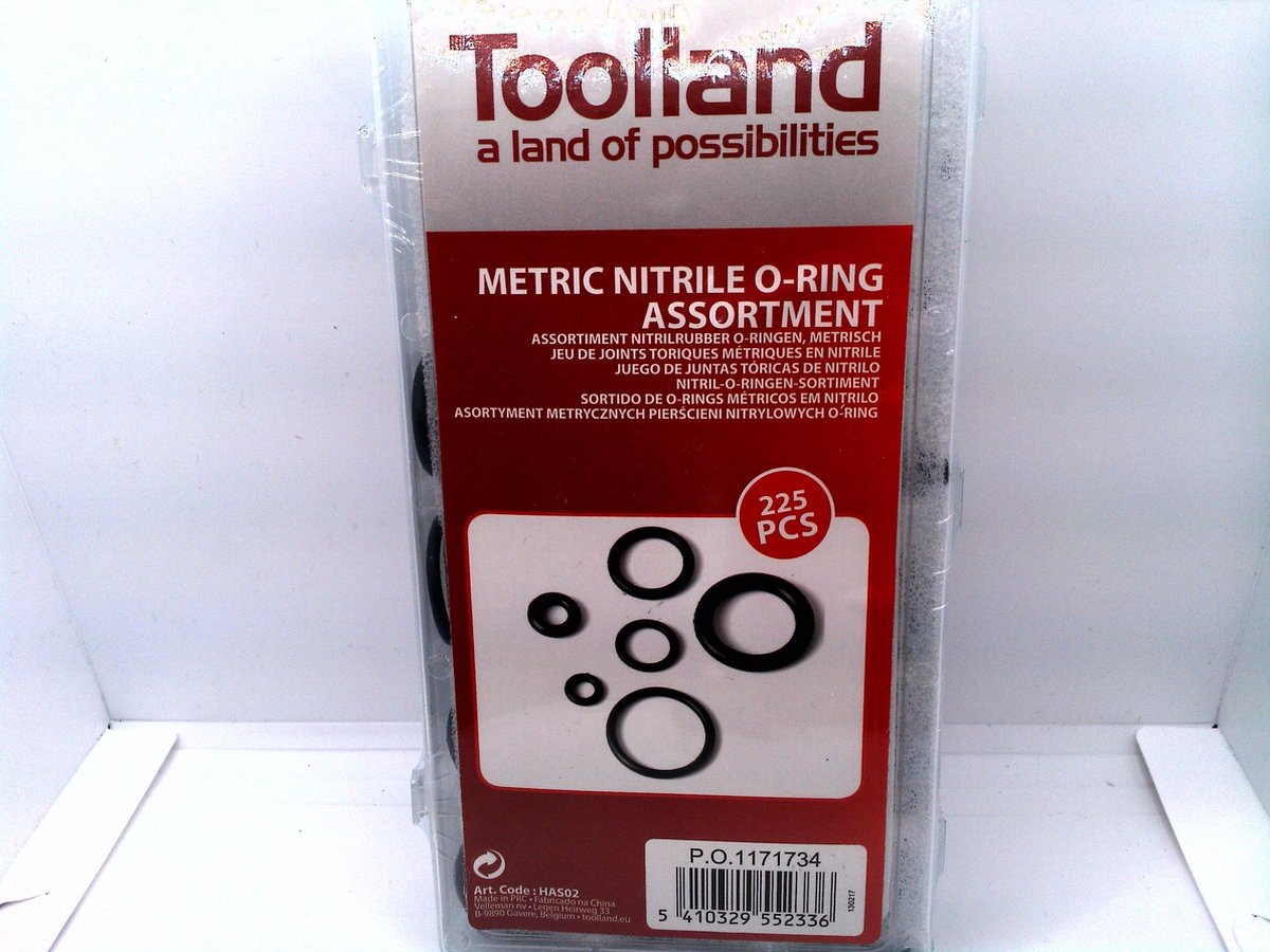 Toolland Assortiment nitrilrubber O-ringen, 225-delig, metrisch ...