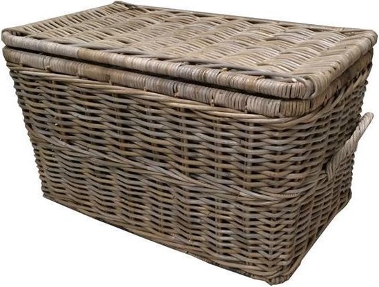 Rieten mand met deksel L | bol.com