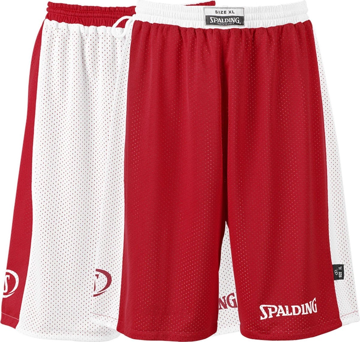 Spalding Essential Reversible Short Kinderen - Wit / Rood | Maat: 128 ...