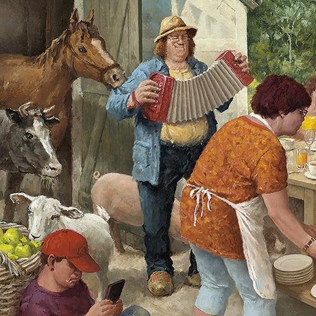 Kaartenmapje Marius van Dokkum - Tuinfeest - 4 x 2 afbeeldingen - 11 x ...