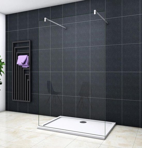 vrijstaande inloopdouche 130x200cm,profieloze douchescherm,10mm helder ...