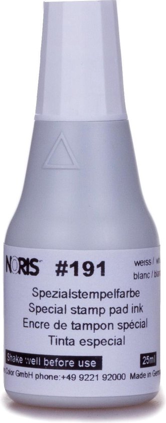 Sneldrogend Universeel Stempelinkt | Wit | Noris #191 | 50ml | bol