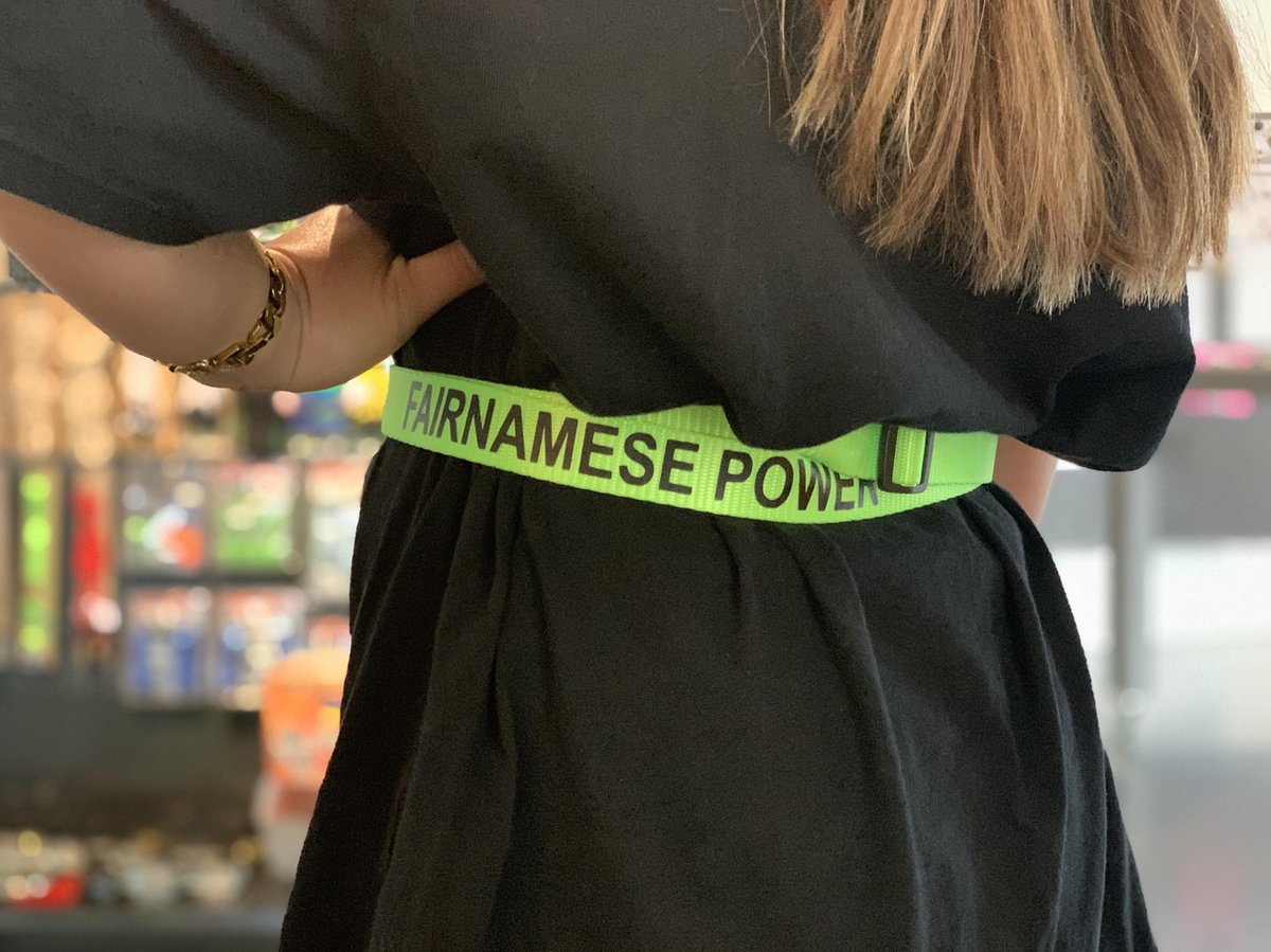 Fluo groene fashion riem met gesp, met eigen bedrukking unisex dames en ...