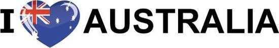 Set van 10x stuks i Love Australia vlag sticker 19.6 cm - Landen ...