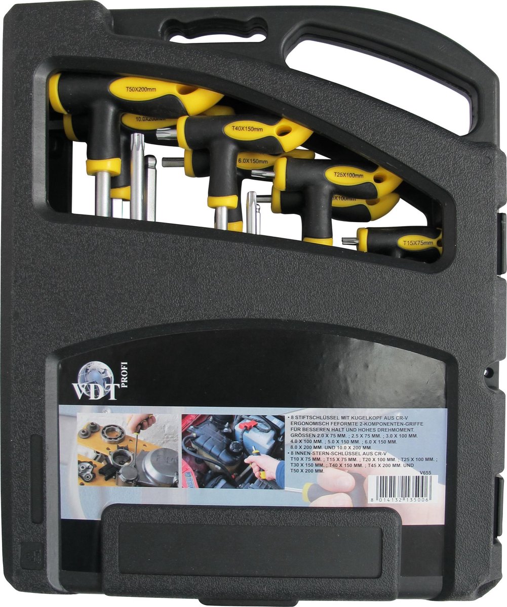 VDT Inbussleutel CrV Inbus en Torx T Grip set 16 delig | bol.com