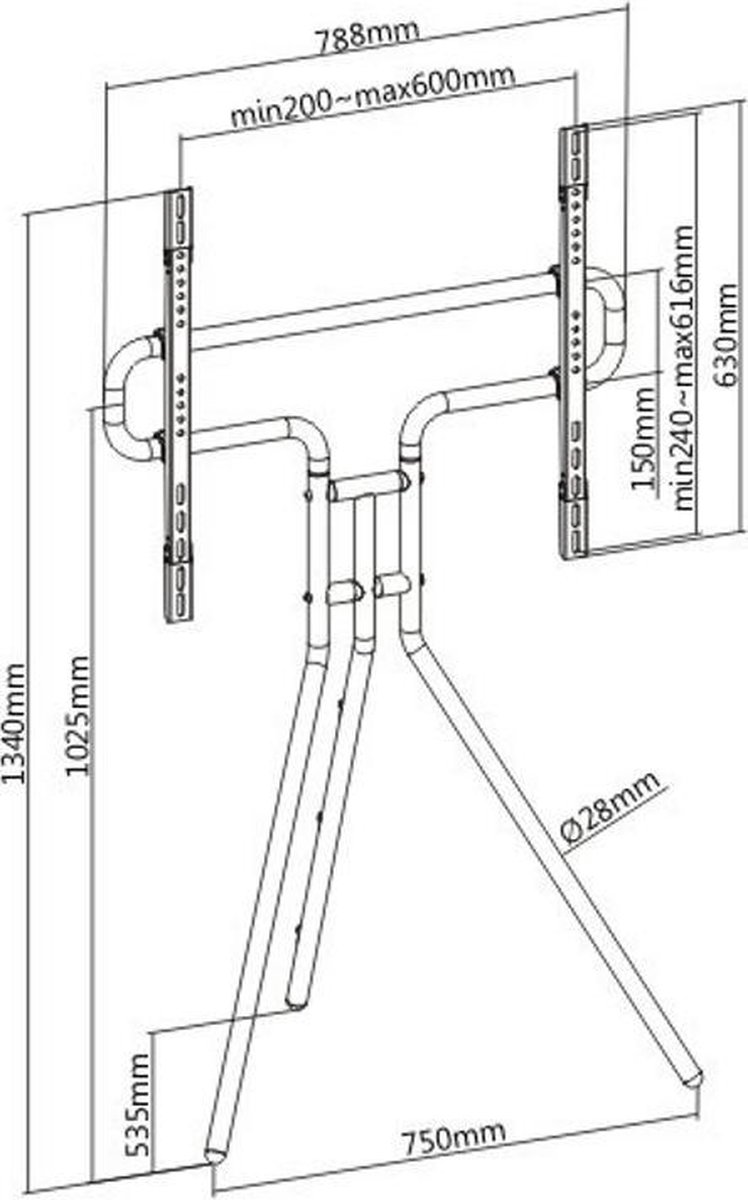 Tv standaard statief schilders ezel design studio - 134 cm hoog - tot ...